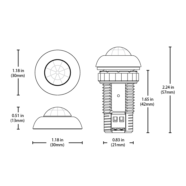NLCSPCW1WH – Ceiling Mount Sensor – NICOR Lighting
